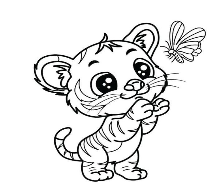 +77 Tranh Con Hổ Tô Màu Cute Đáng Yêu, Đẹp, Dễ Tô, Nâng Cao Miễn Phí